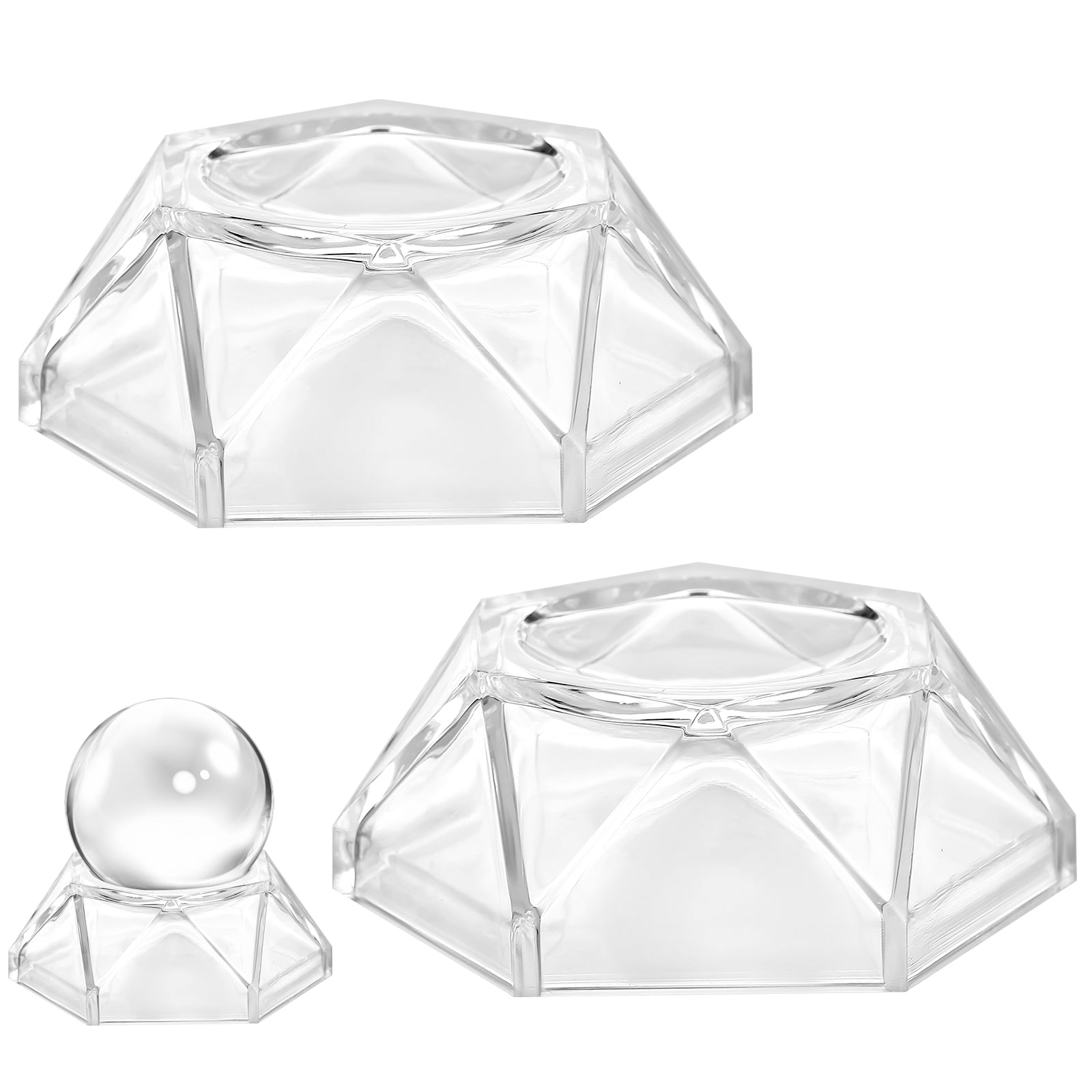 2 Pcs Base Sphere Holder Display Stand for Shelf Crystal Egg Acrylic ...