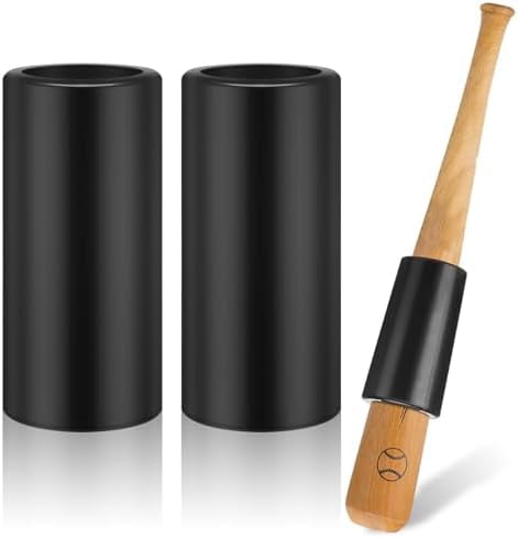 2 Pcs Baseball Bat Weight Sleeve 24 oz Black Baseball Batting Donut ...