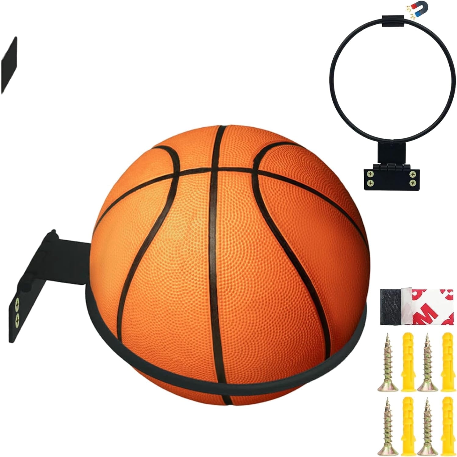 2 Pcs Basketball Holder Wall Mount , Collapsible Basketball Racks ...