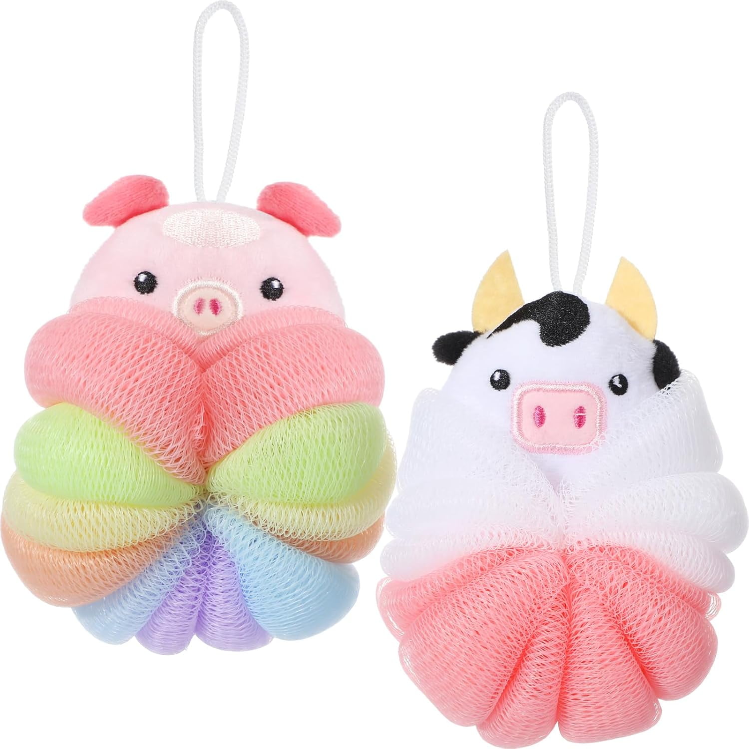 2 Pcs Bath Loofahs Kids Toddler Body Loofahs Cute Cartoon Kids Loofah ...