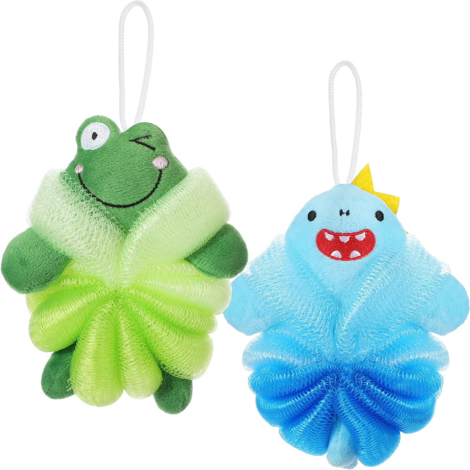 2 Pcs Bath Loofahs Kids Toddler Body Loofahs Cute Cartoon Kids Loofah ...