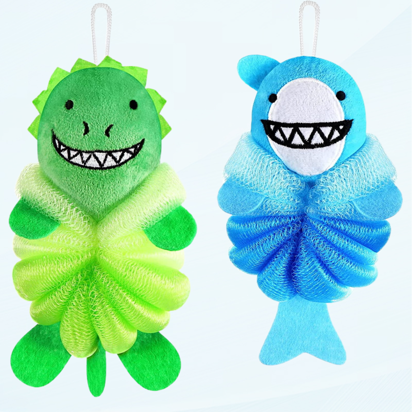2 Pcs Bath Loofahs Kids Toddler Cute Cartoon Bath Sponges Loofah Bath ...