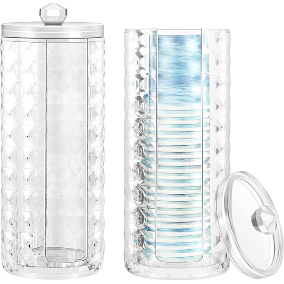 2 Pcs Bathroom Cup Dispenser with Lid Acrylic Bathroom Cup Holder ...