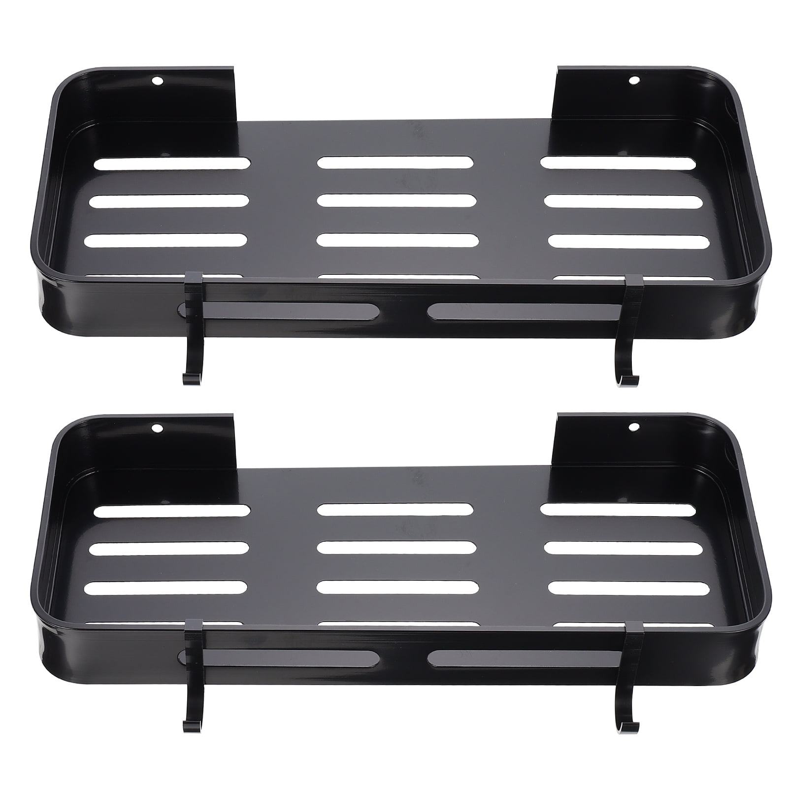 2 Pcs Bathroom Shelf Storage Shampoo Corner Triangle Floating Display ...