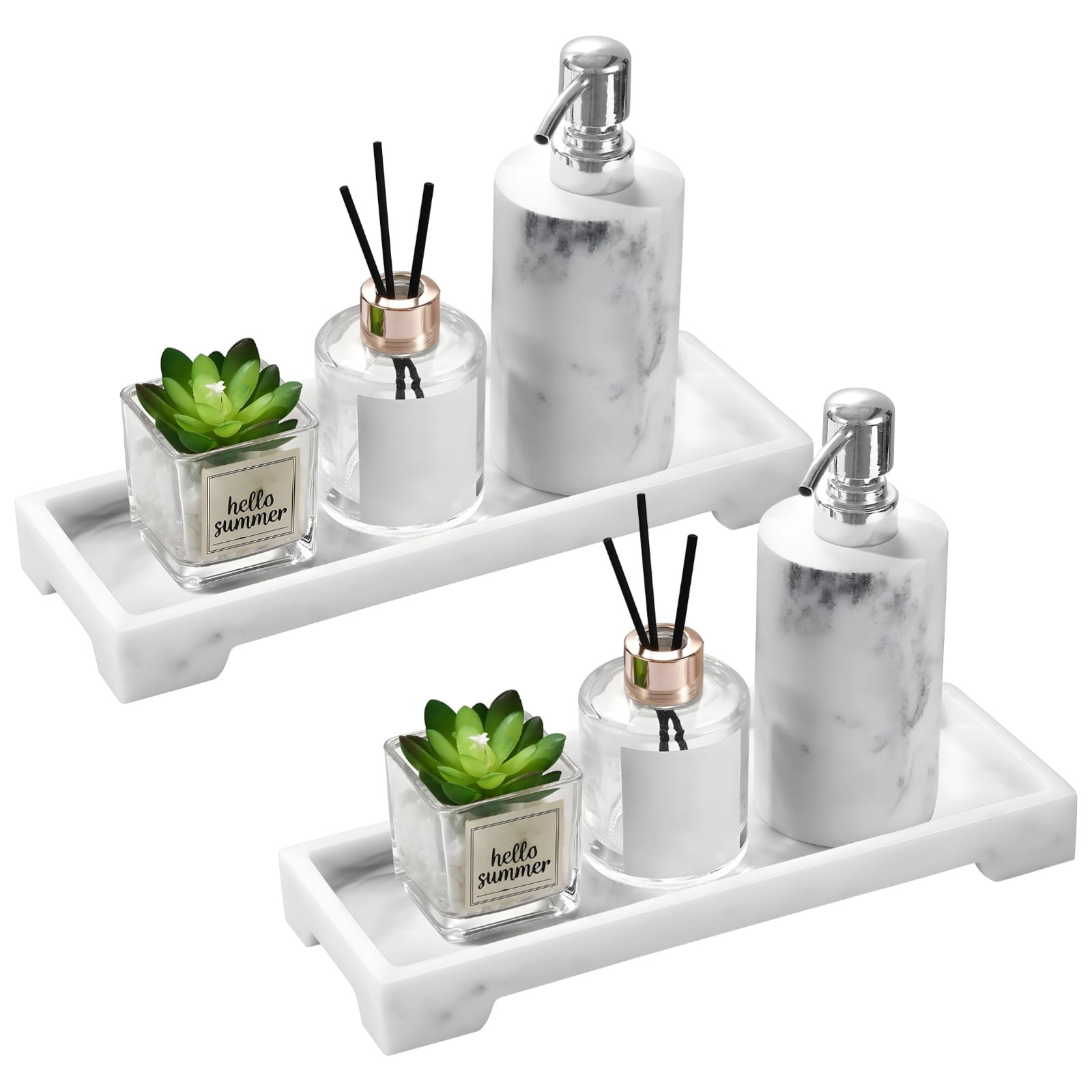 2 Pcs Bathroom Vanity Trays, Silicone Aromatherapy Tray Organizers ...