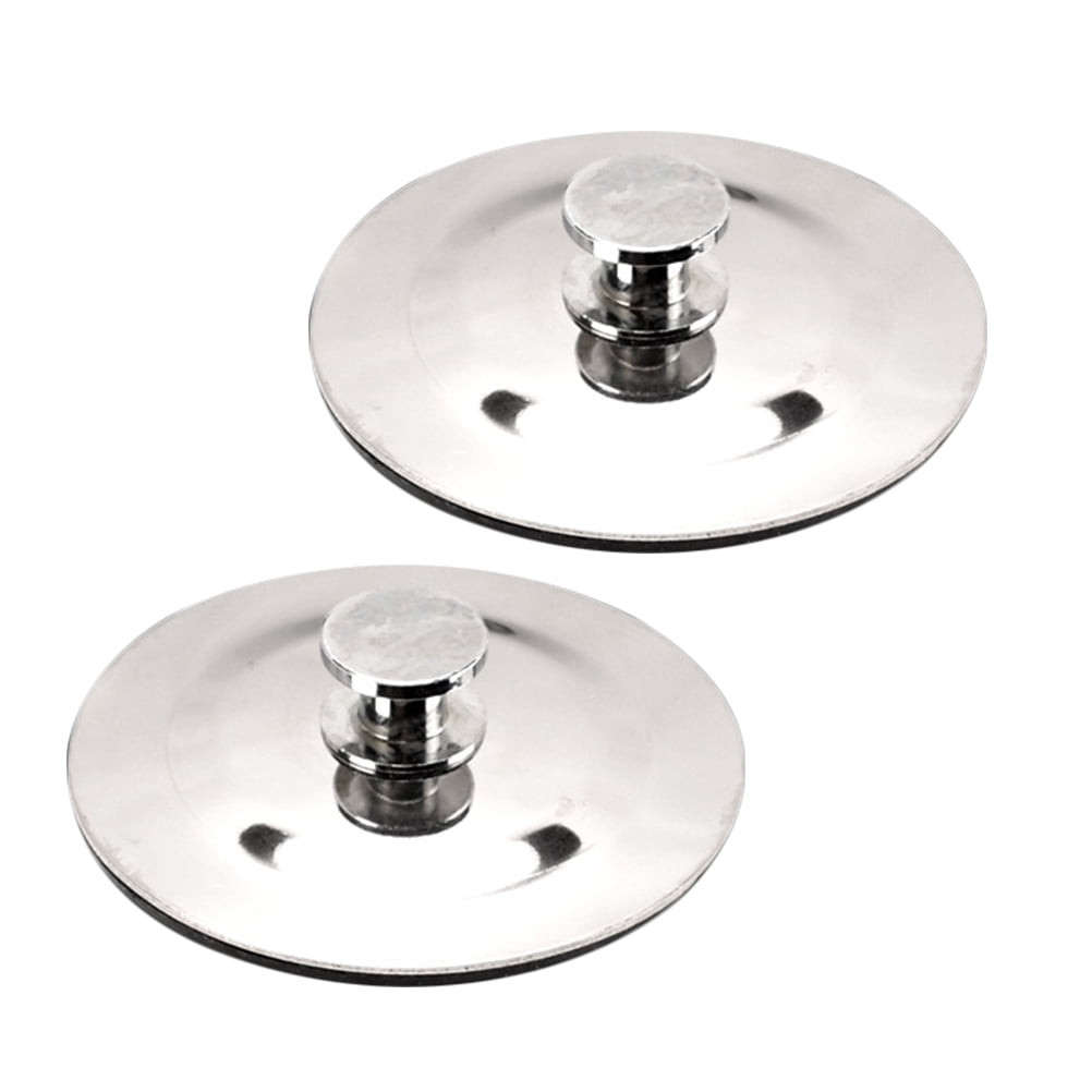 2 Pcs Bathtub Plug Silicone Drain Cover Strainer Stoppers Flat Suction ...