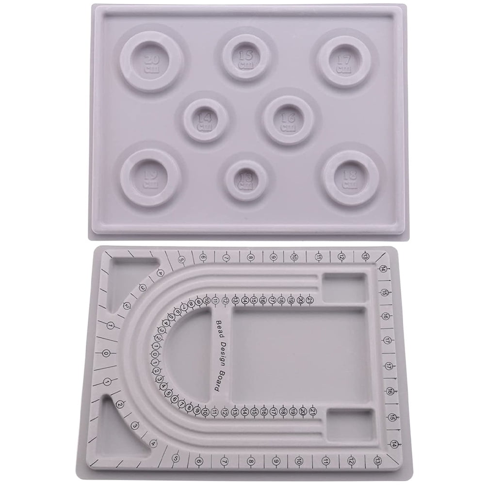 2 Pcs Bead Design Plate Bracelet Making Kit Sizer Board Jewelry Grey ...