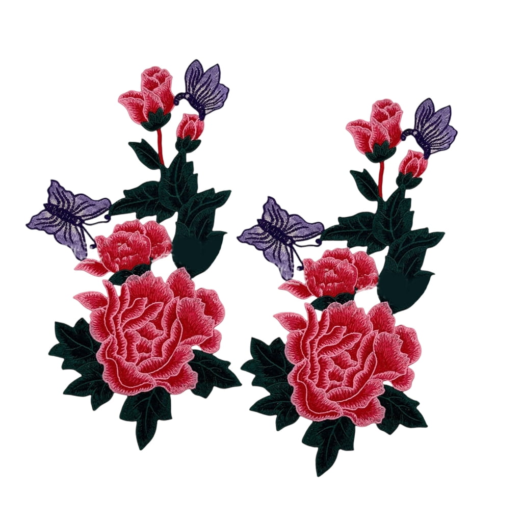 2 Pcs Beautiful Flower Iron on Patches Sewing Patches Floral ...