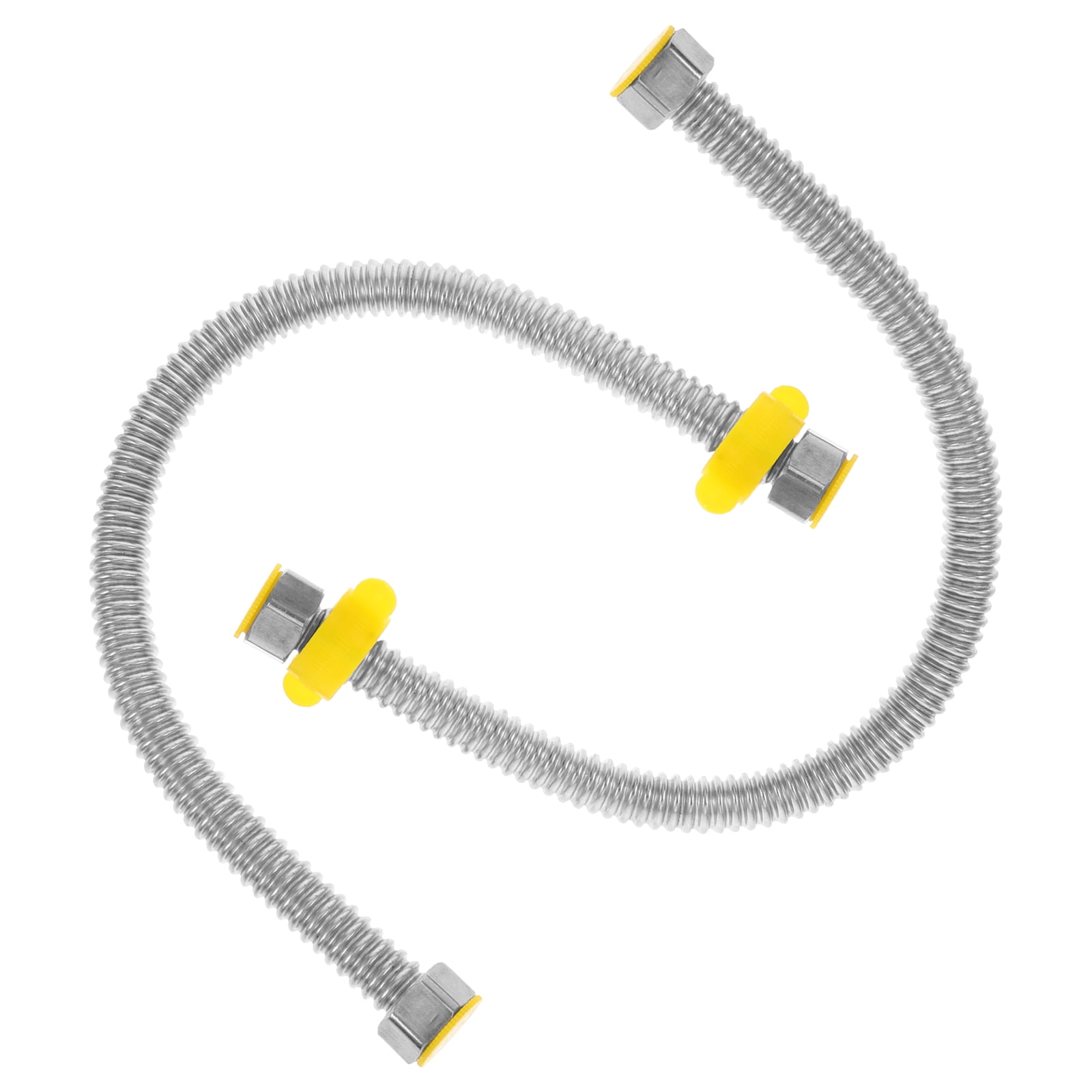 2 Pcs Bellows 1/2 Inch Water Heater Hose Supply Line Hot Stainless ...