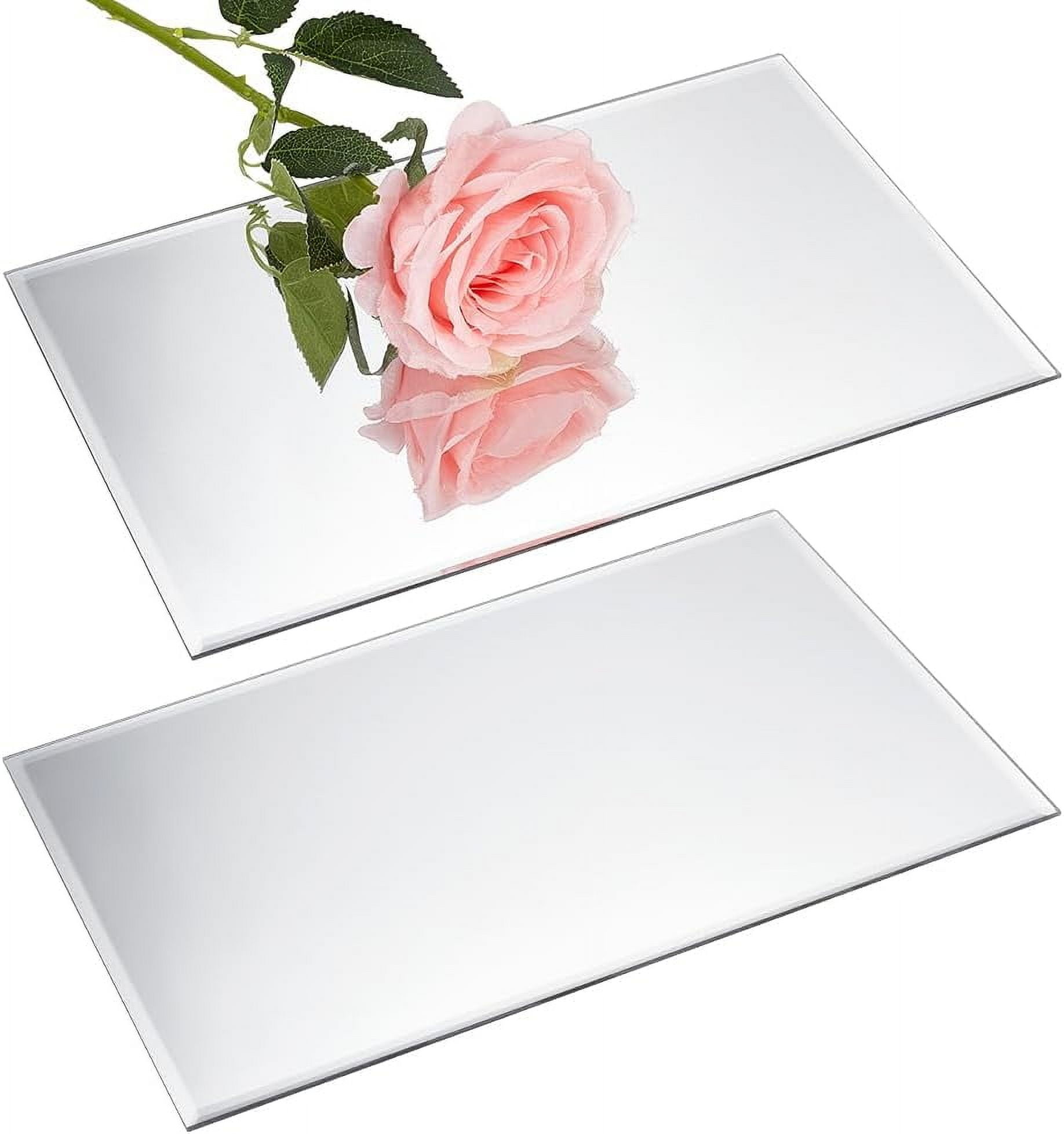 2 Pcs Beveled Glass Mirror 11.8x7.8 Inch Rectangle Glass Wall Mirror 2 ...