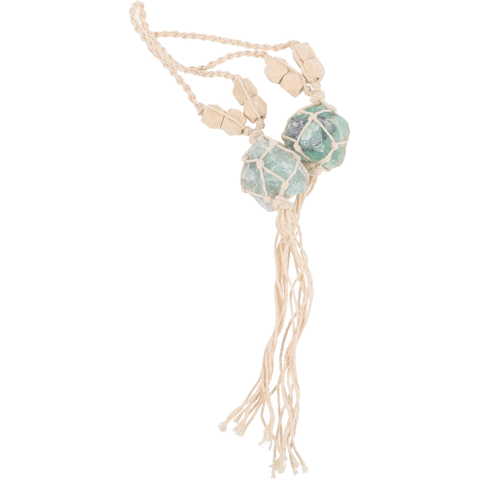 2 Pcs Handlebar Crane Car Decor Rear View Mirror Pendants Stone Weaving ...