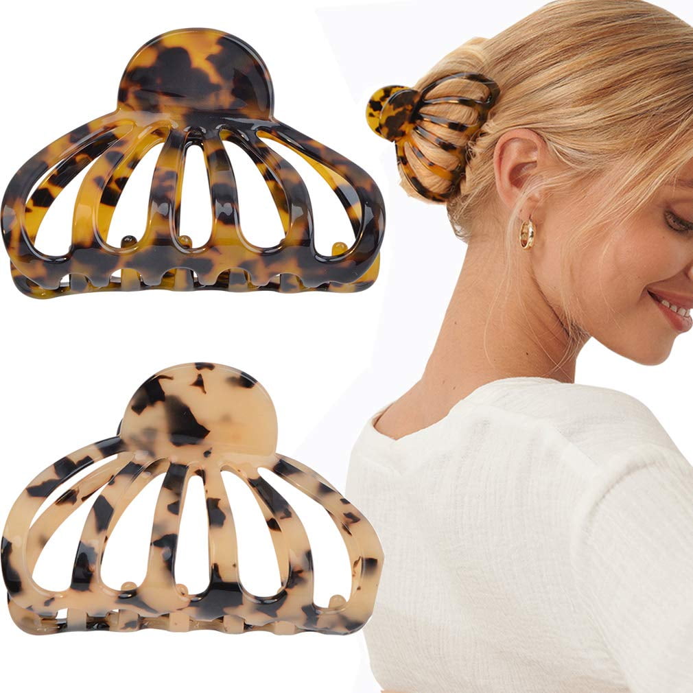 Namotu Big Claw Clips, Jumbo Hair Clips, Tortoise Shell, Leopard Print ...