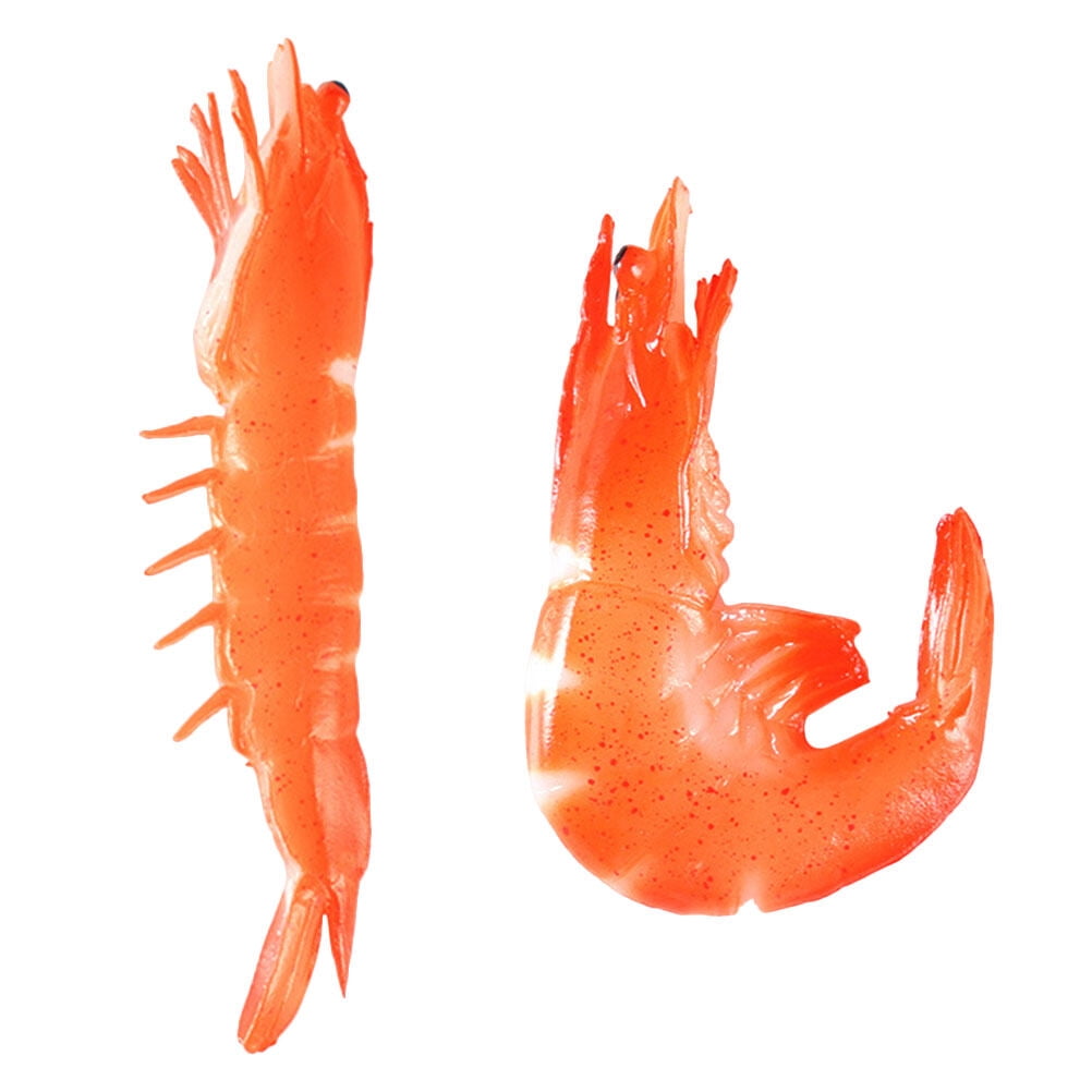 2 Pcs Big Red Prawn Small-Sized Shrimp Toys for Children Models Props ...