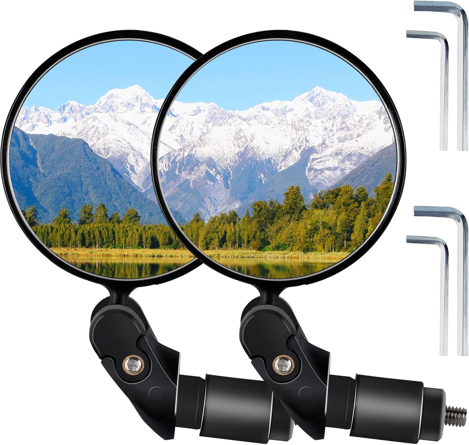 2 Pcs Bike Mirror, 360° Rotating Bike Mirrors Rear View Handlebar,Bicycle Mirror for Mountain ...