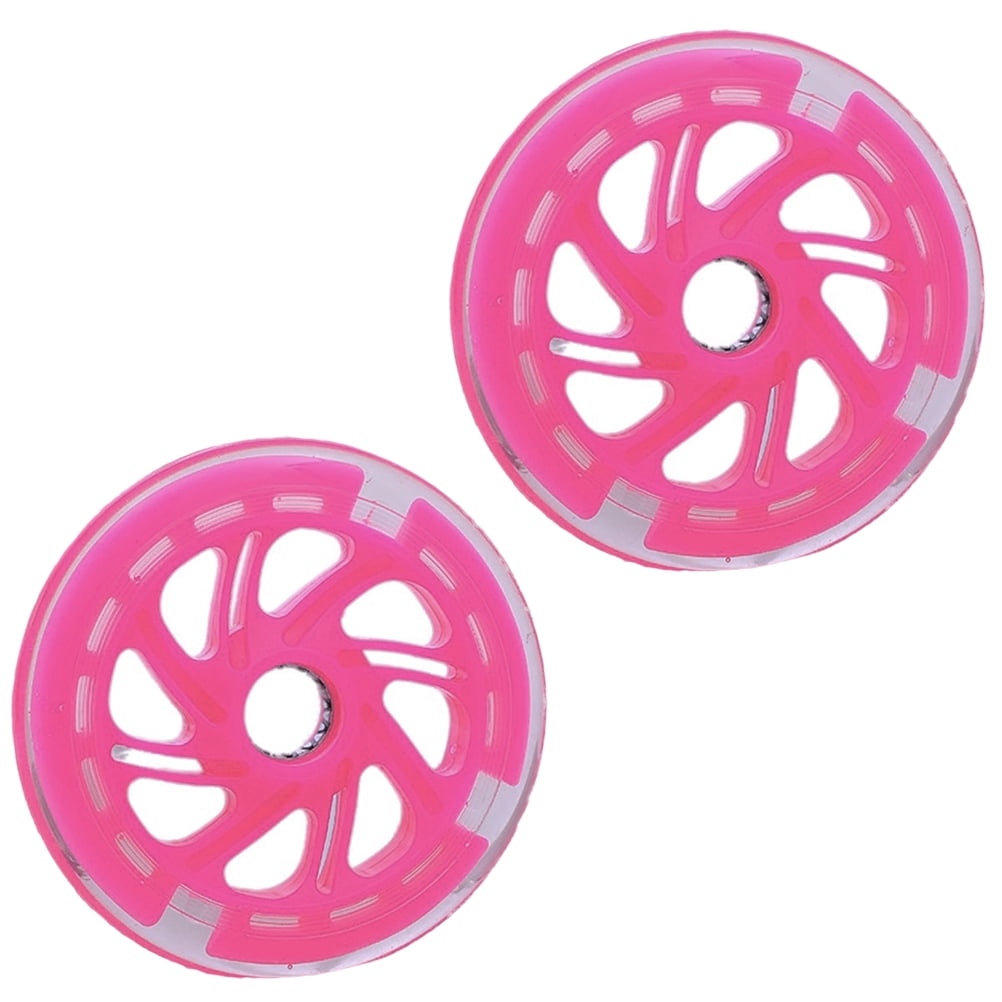2 Pcs Bike Support Wheels Flash Wheel Thicker Wheels Child 12X12CM Pink ...
