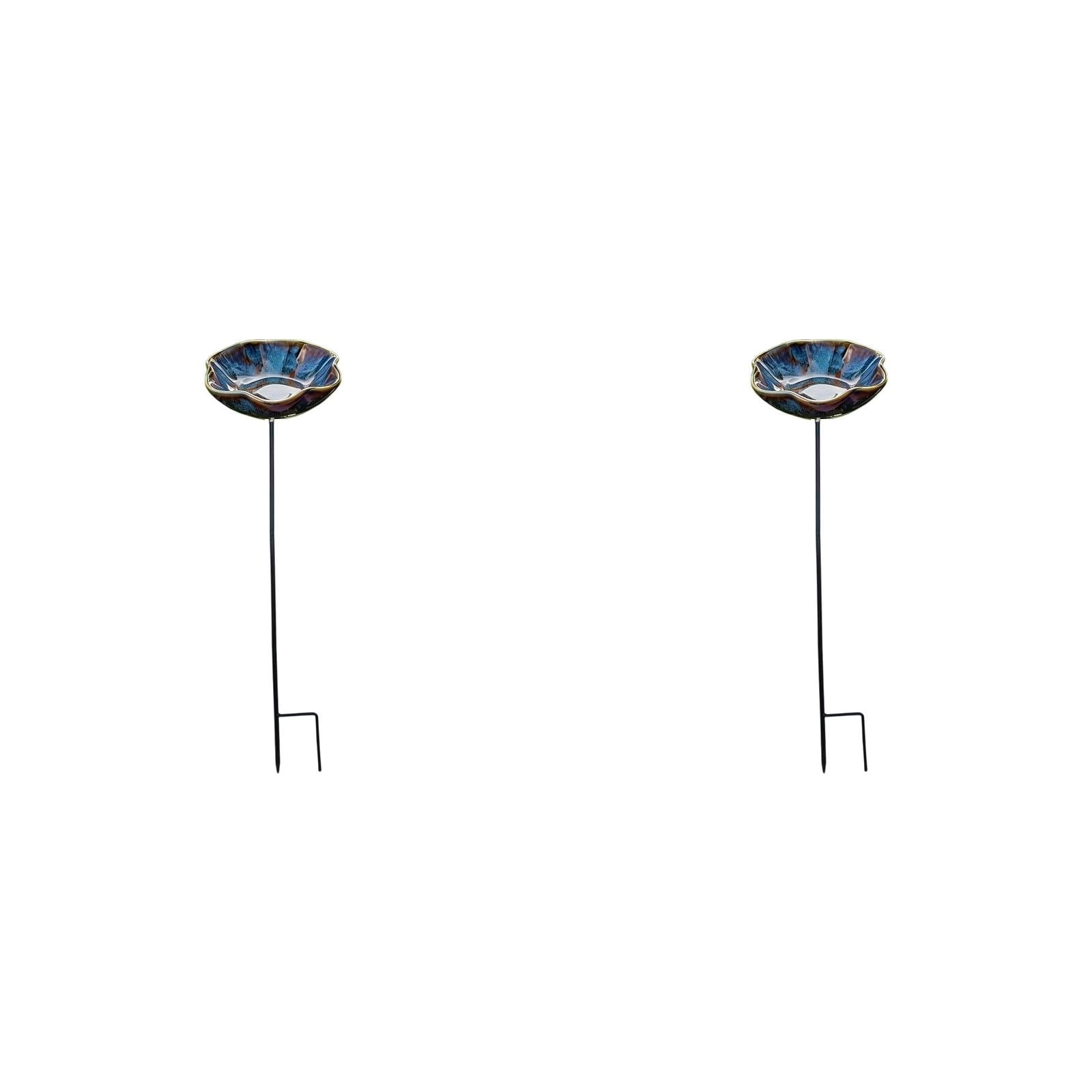 2 Pcs Bird Baths for Outdoors Glass Bird Bath Bowl 23.62 Inch, Outdoor ...