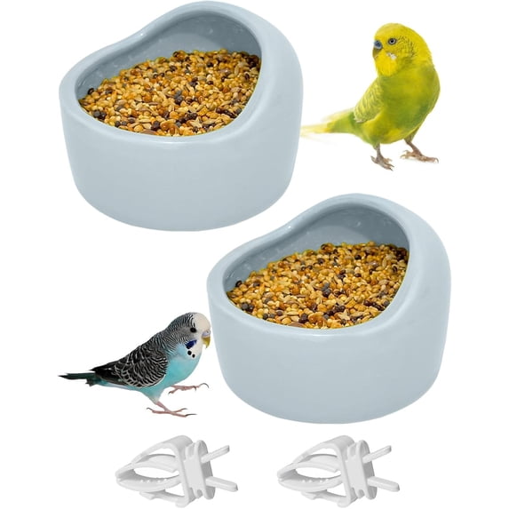2 Pcs Bird Food Bowl Ceramic Bowls for Birds Small Parakeet Food Bowl ...