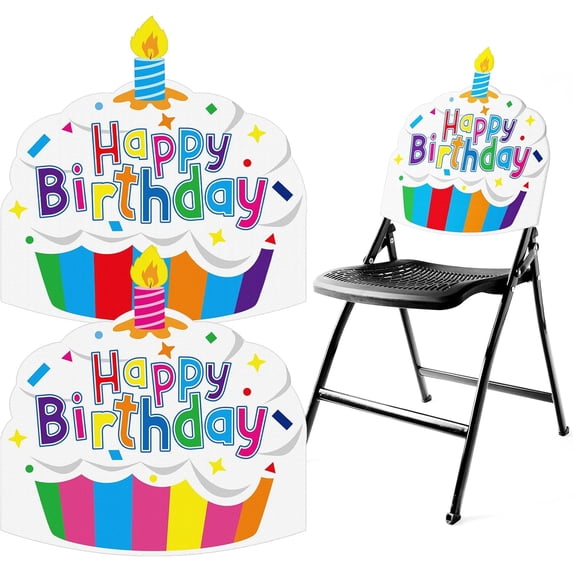 2 Pcs Birthday Chair Cover, Colorful Seat Cover for Classroom Seat ...