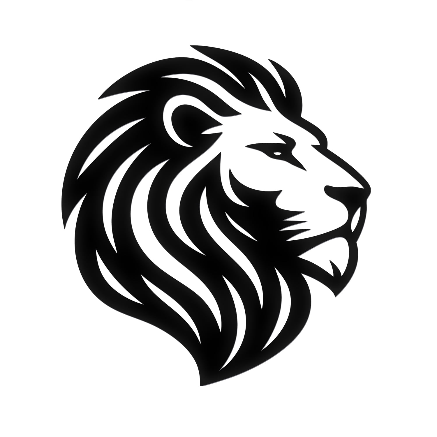 (2 Pcs Black, 11'' x 12.1'') - Vinyl Sticker Decal - "Majestic Lion ...