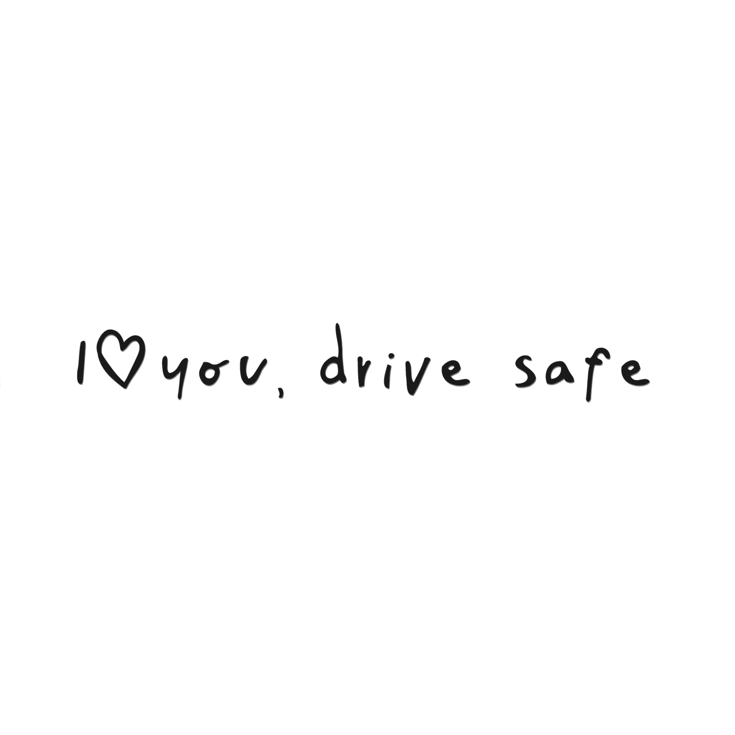(2 Pcs, Black, 14'' X 1.9'') I Love You Drive Safe Car Sticker Decal ...