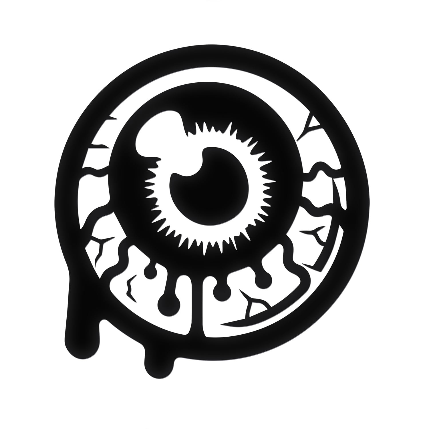 (2 Pcs, Black, 3.8'' X 4'') Transparent Adhesive Decal Sticker Of Scary ...