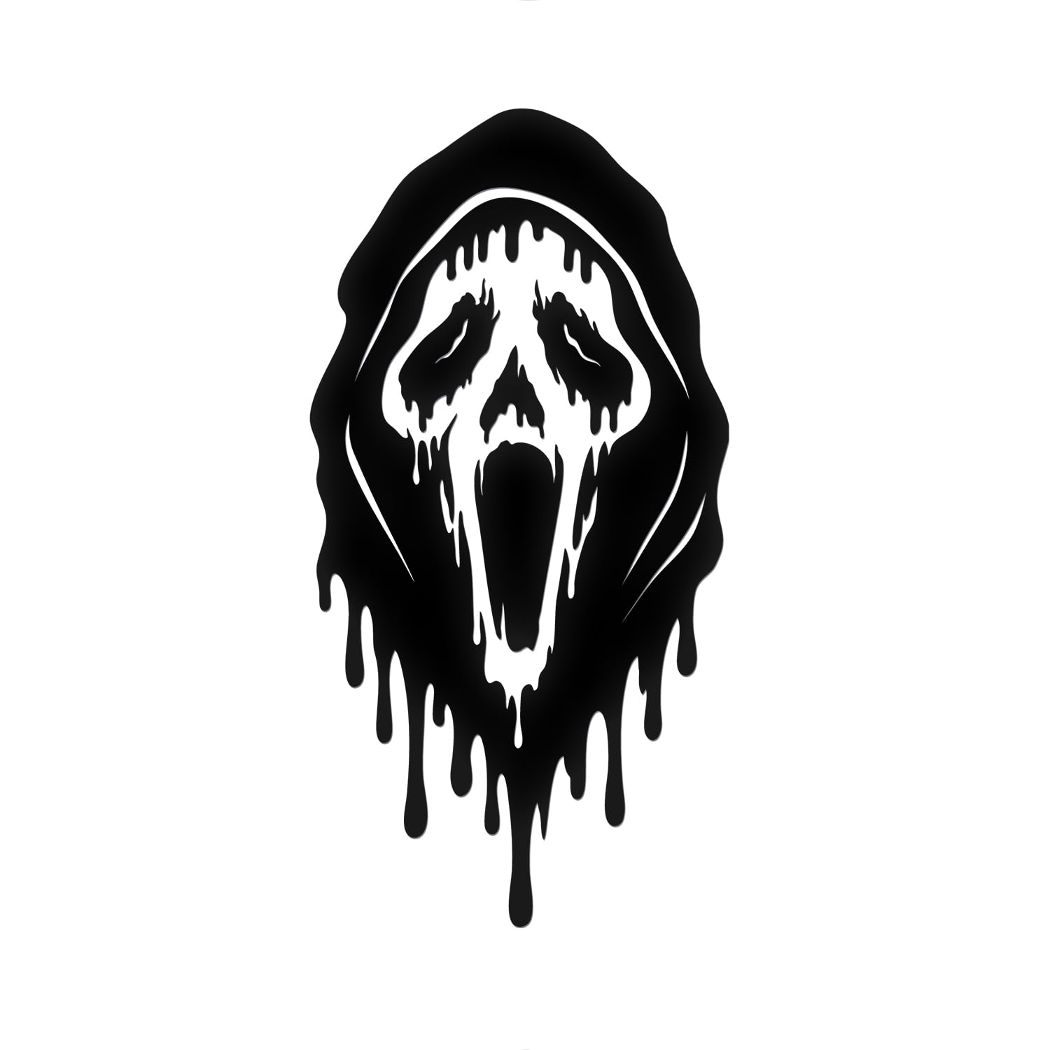 (2 Pcs Black 5.4'' x 10.5'') - No Background - Waterproof of Ghostface ...