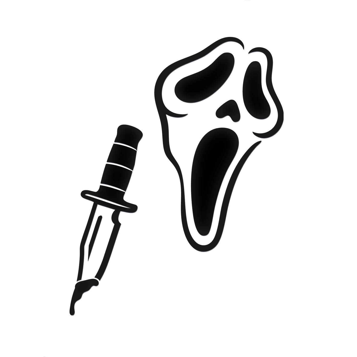 (2 Pcs Black 5.6'' x 7.3'') - No Background - Waterproof of Scream ...