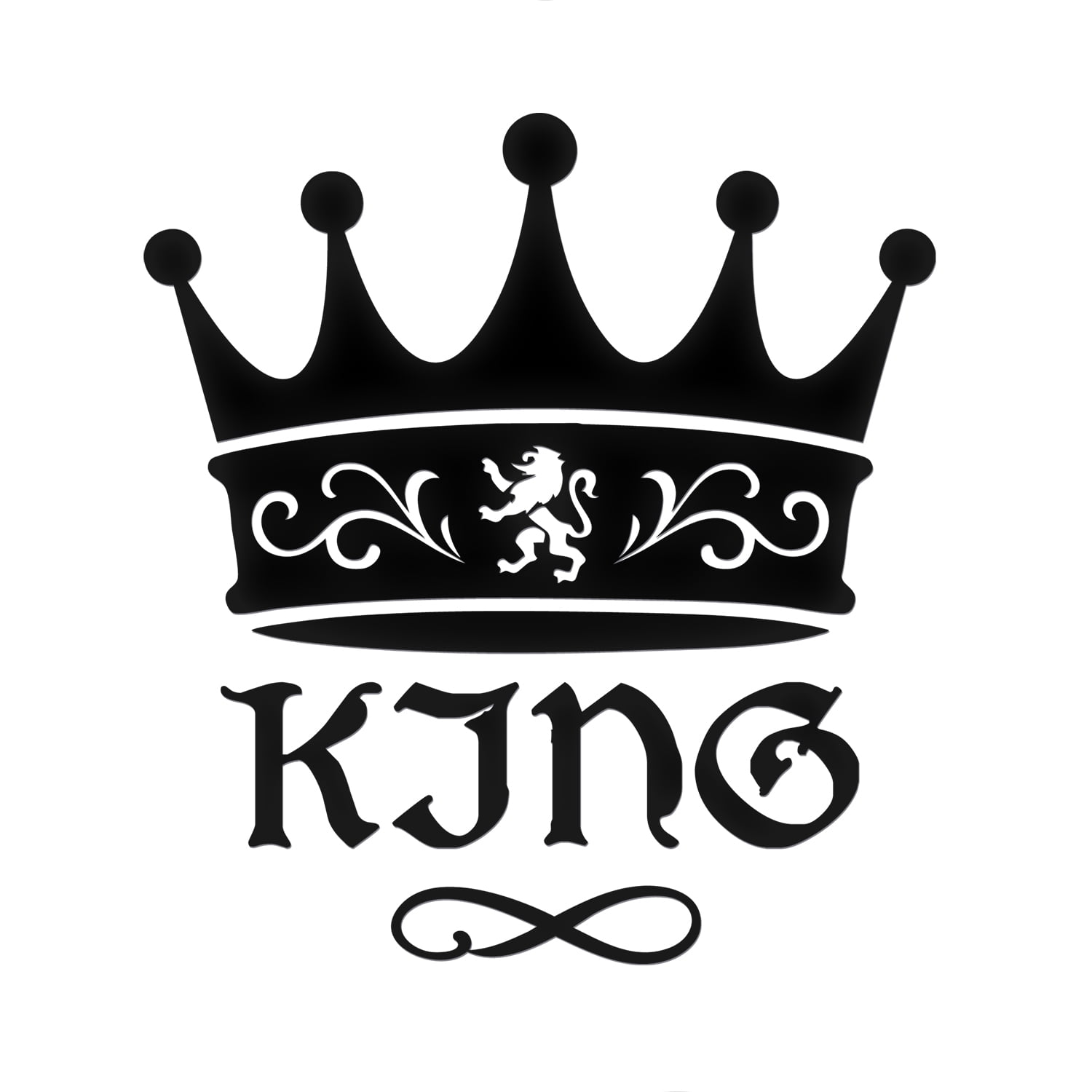 (2 Pcs Black, 7'' x 7.5'') - Vinyl Sticker Decal - "King Crown ...