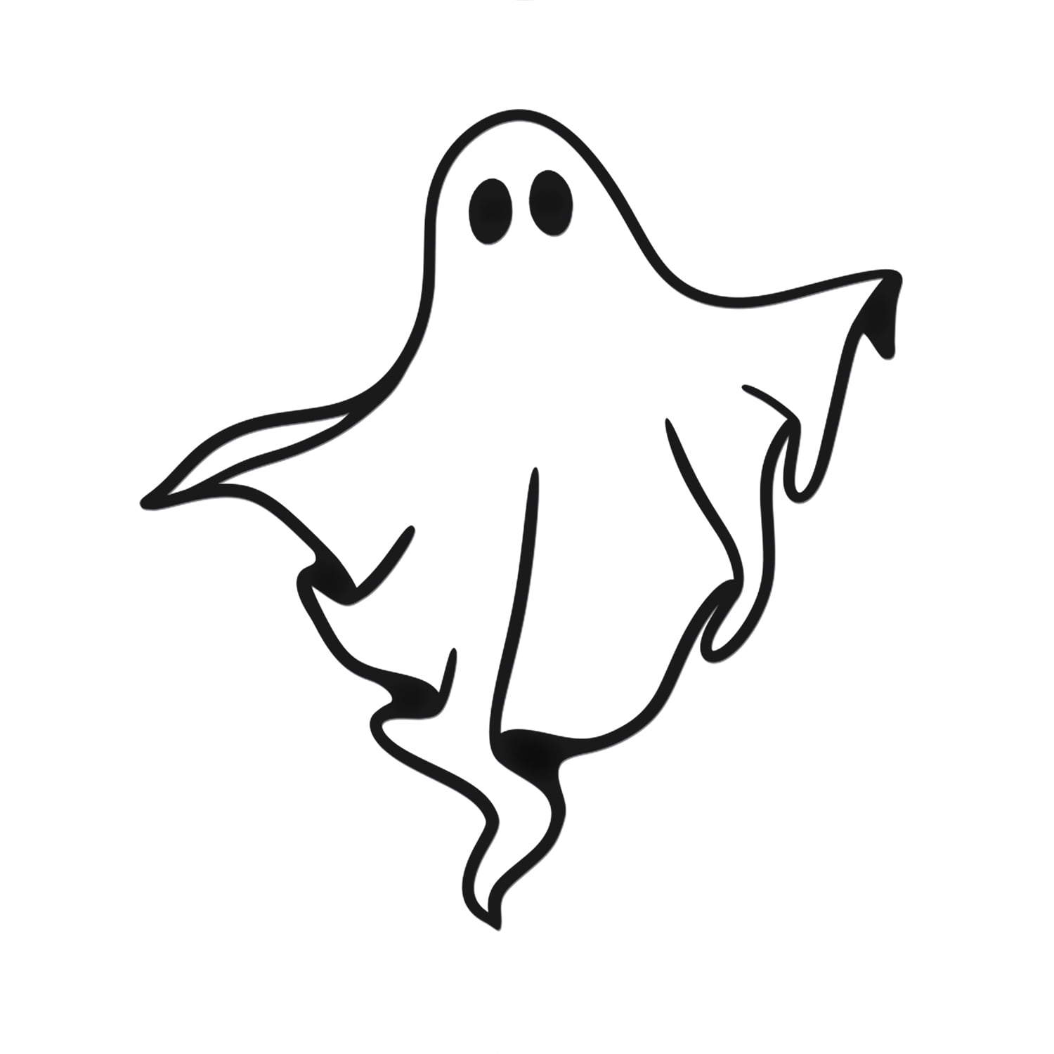 (2 Pcs, Black, 8'' X 8.6'') Transparent Adhesive Decal Sticker Of Ghost ...