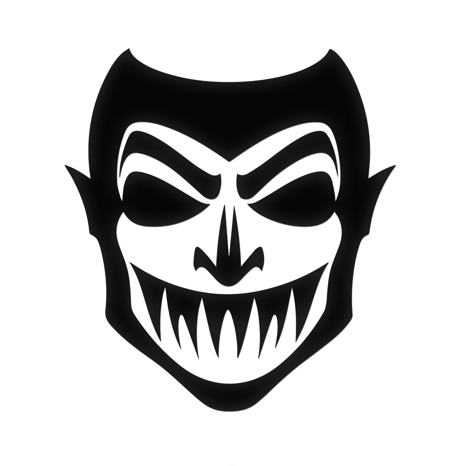 (2 Pcs, Black, 8'' X 8.8'') Transparent Adhesive Decal Sticker Of Scary ...