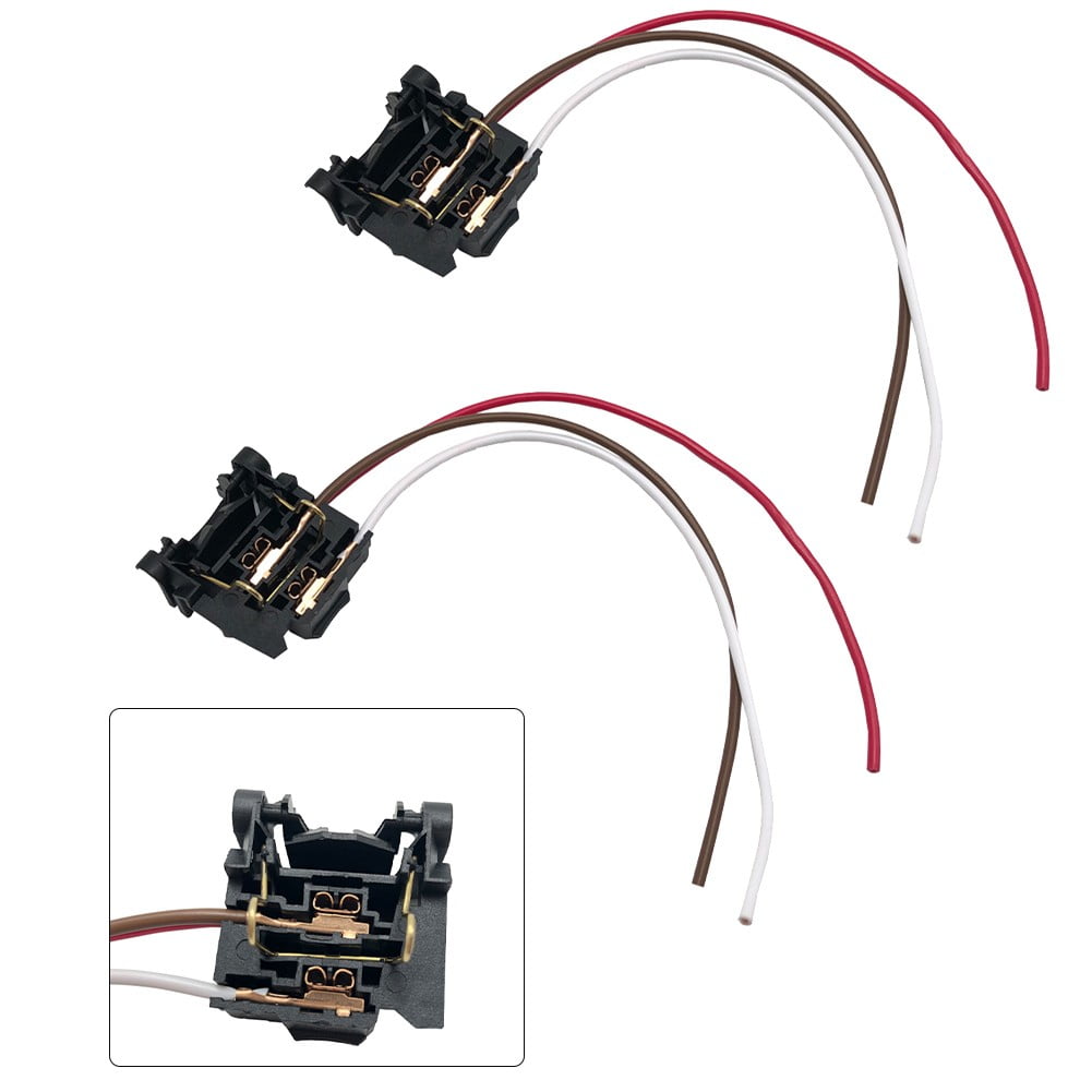 2 Pcs Black H7 Low Beam Headlamp Bulb Wiring Adapter Socket for Ford ...
