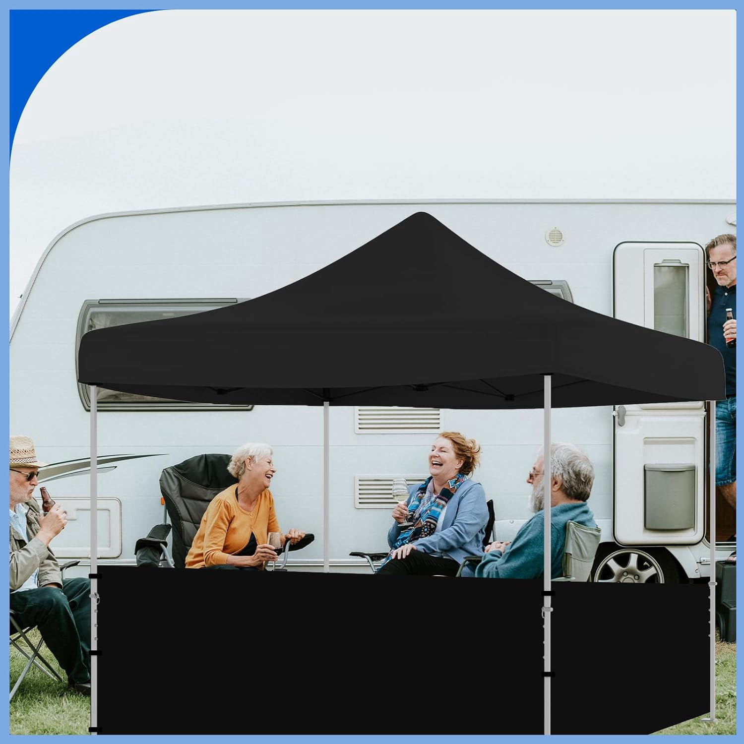 2 Pcs Black Half Canopy Side Panels for 10x10, 10x15, 10x20 Canopy ...