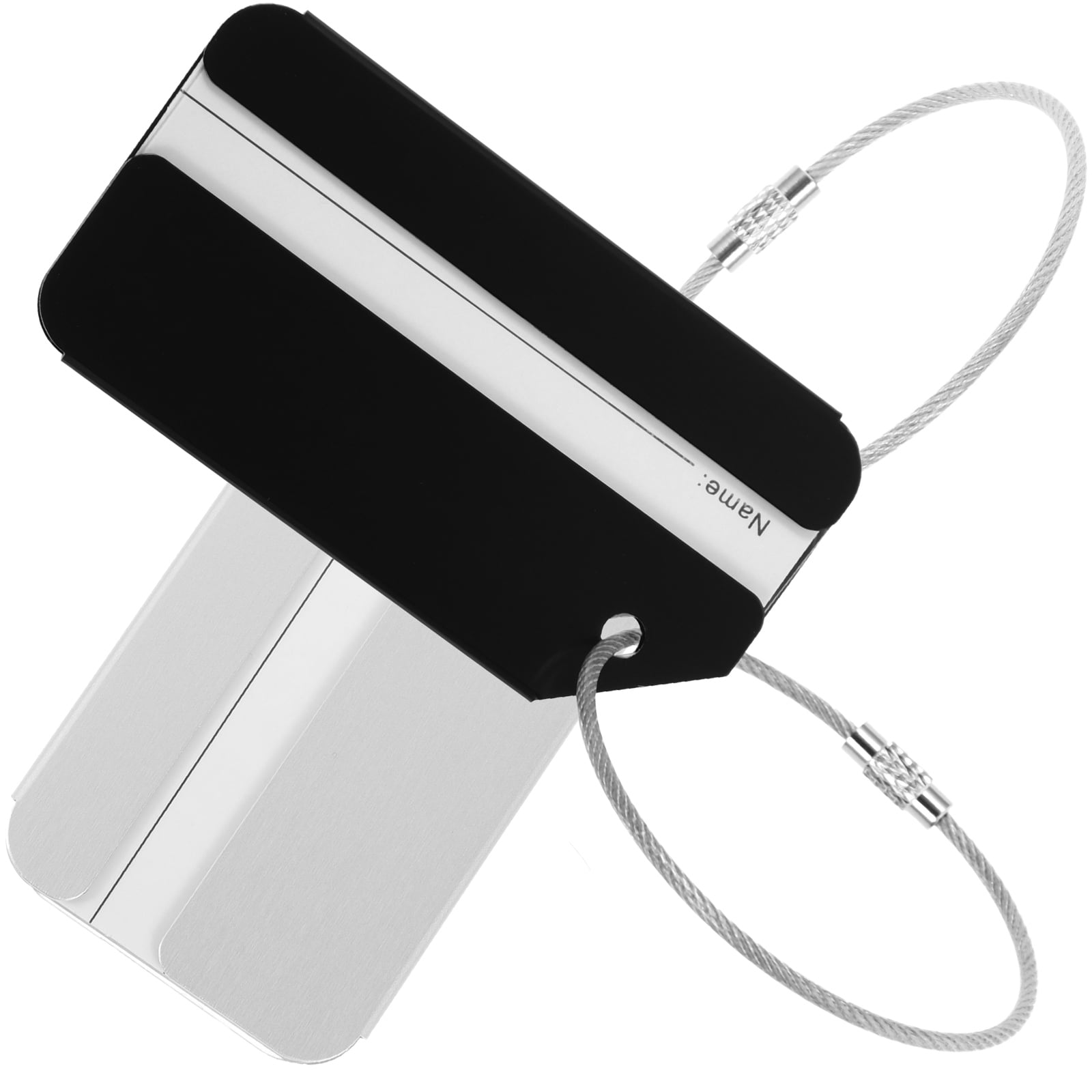 Set of 2 Black Luggage Identification Tags for Suitcase Travel - and ...