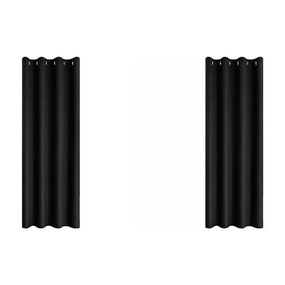 2 Pcs Black Room Darkening Curtains 51.18 x 39.37 Inch, Triple Layer ...