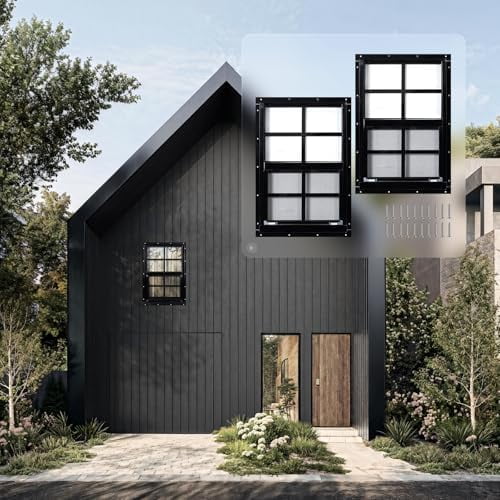 2 Pcs Black Shed Windows - Pro Series Thermal Break Frame Tempered ...