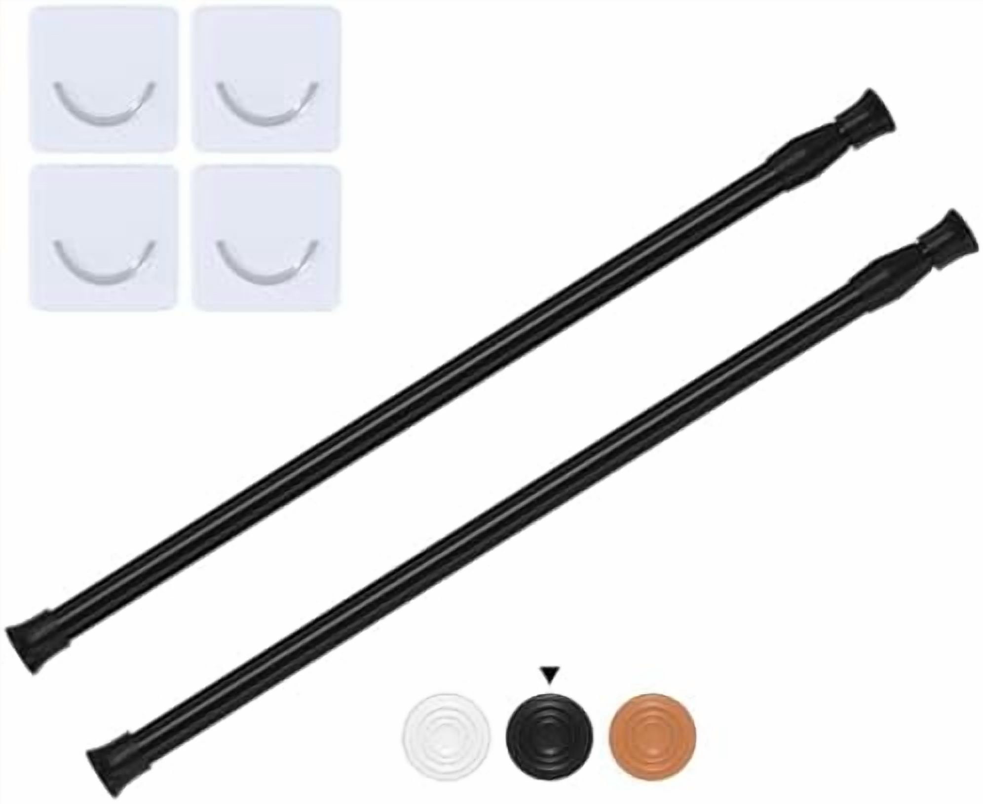 2 Pcs Black Small Tension Rod 12 to 20 Inch Adjustable Tension Curtain ...