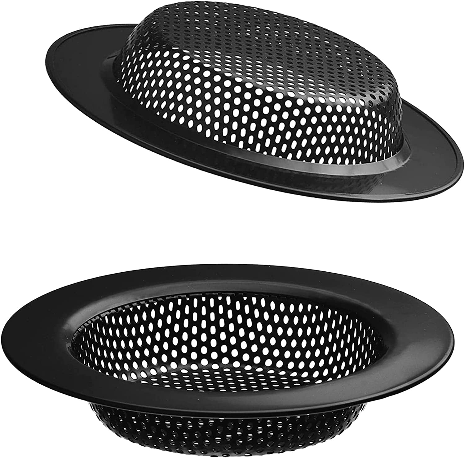 2 Pcs Black Stainless Steel Mesh Sink Drain Strainer, 4.5" Top / 3 ...