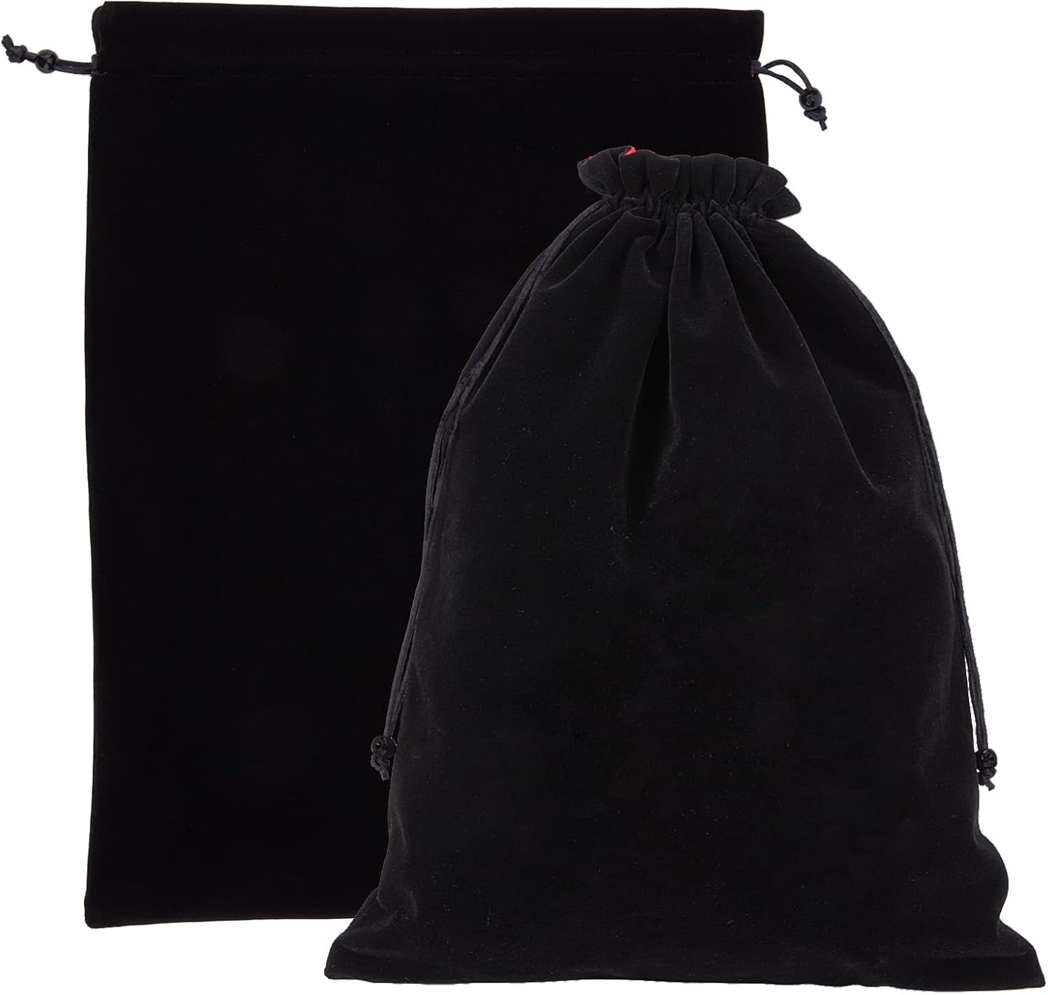 2 Pcs Black Velvet Bags with Drawstrings 14.57x11.02 Large Drawstring ...