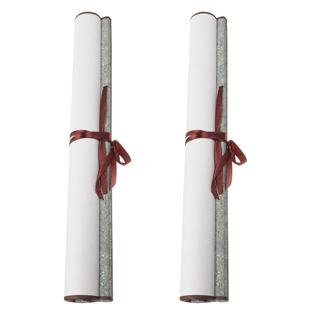 2 Pcs Blank Rice Paper Scroll Calligraphy Reel Four Feet Child ...