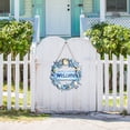 2 Pcs Blue Beach Welcome Wreath, Nautical Wooden "Welcome" Sign ...