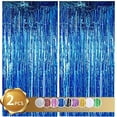 2 Pcs Blue Door Streamers Tinsel Curtain Party Backdrop Fringe Foil ...