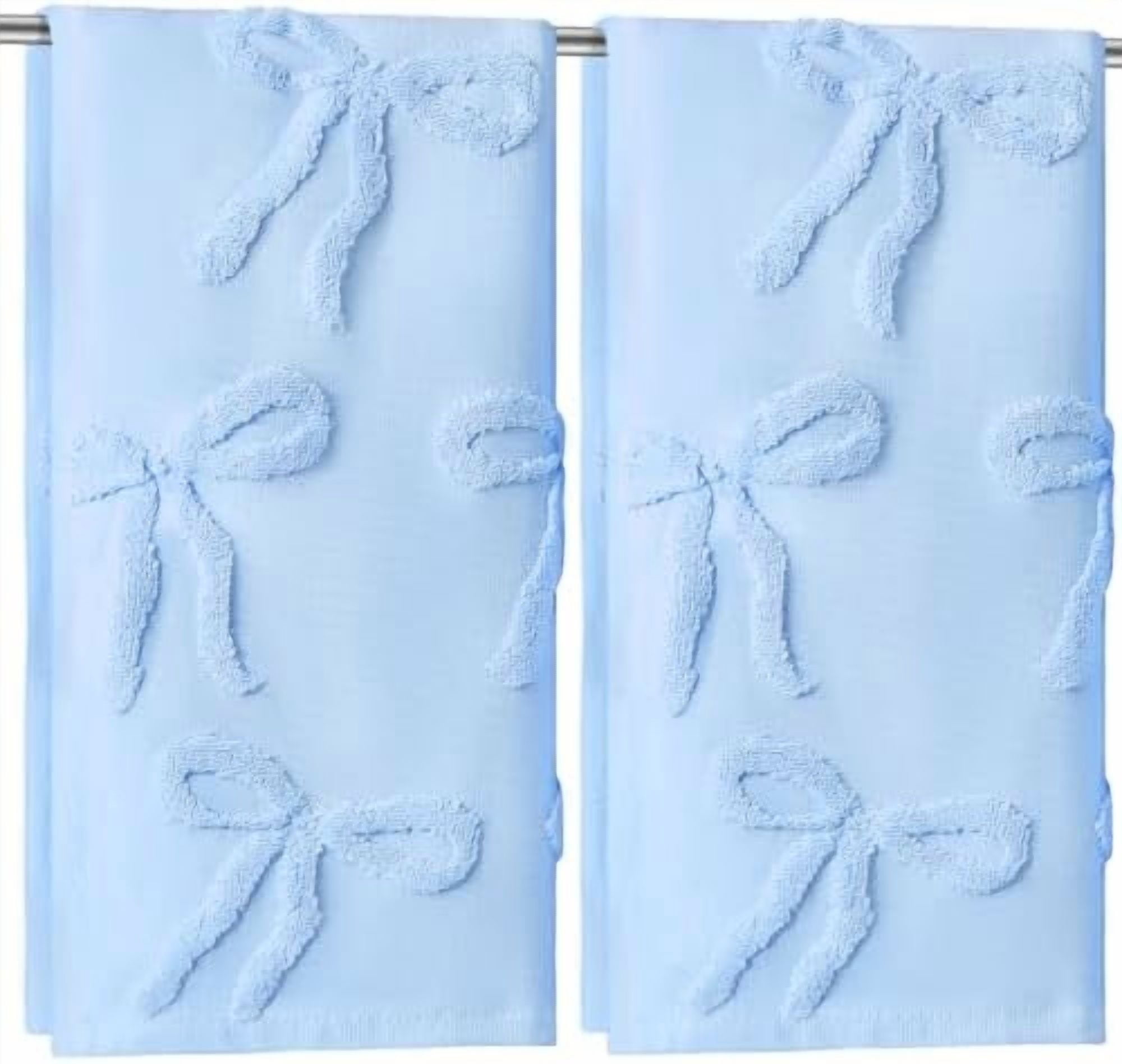2 Pcs Blue Hand Towels for Bathroom Coquette Bow Hand Towels 100% ...