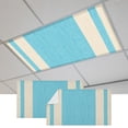 2 Pcs Blue Stripe Fluorescent Light Covers Modern Geometric Classic ...