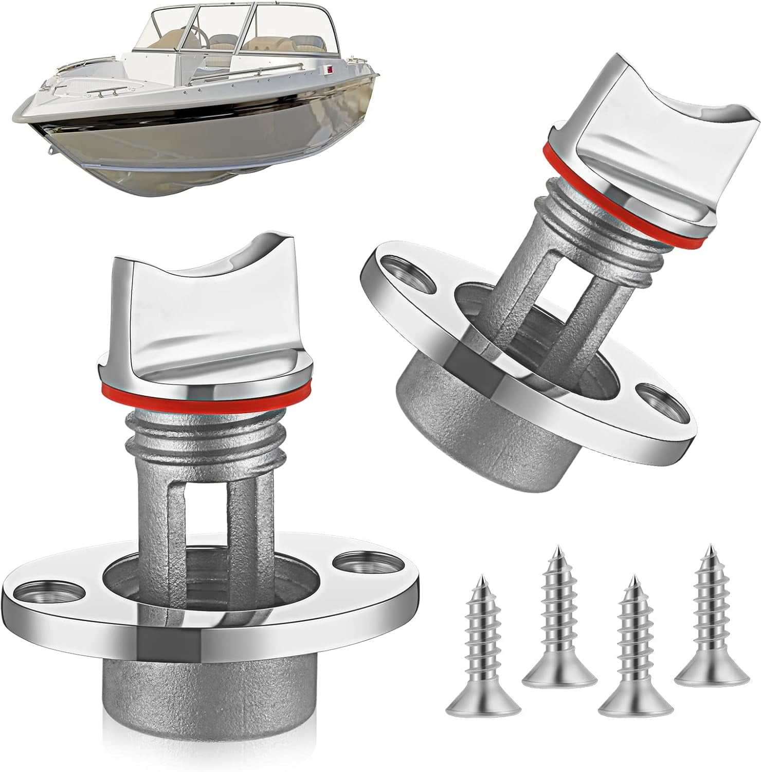 2 Pcs Boat Drain Plug Stainless Steel Marine Drain Plug Oval Garboard ...