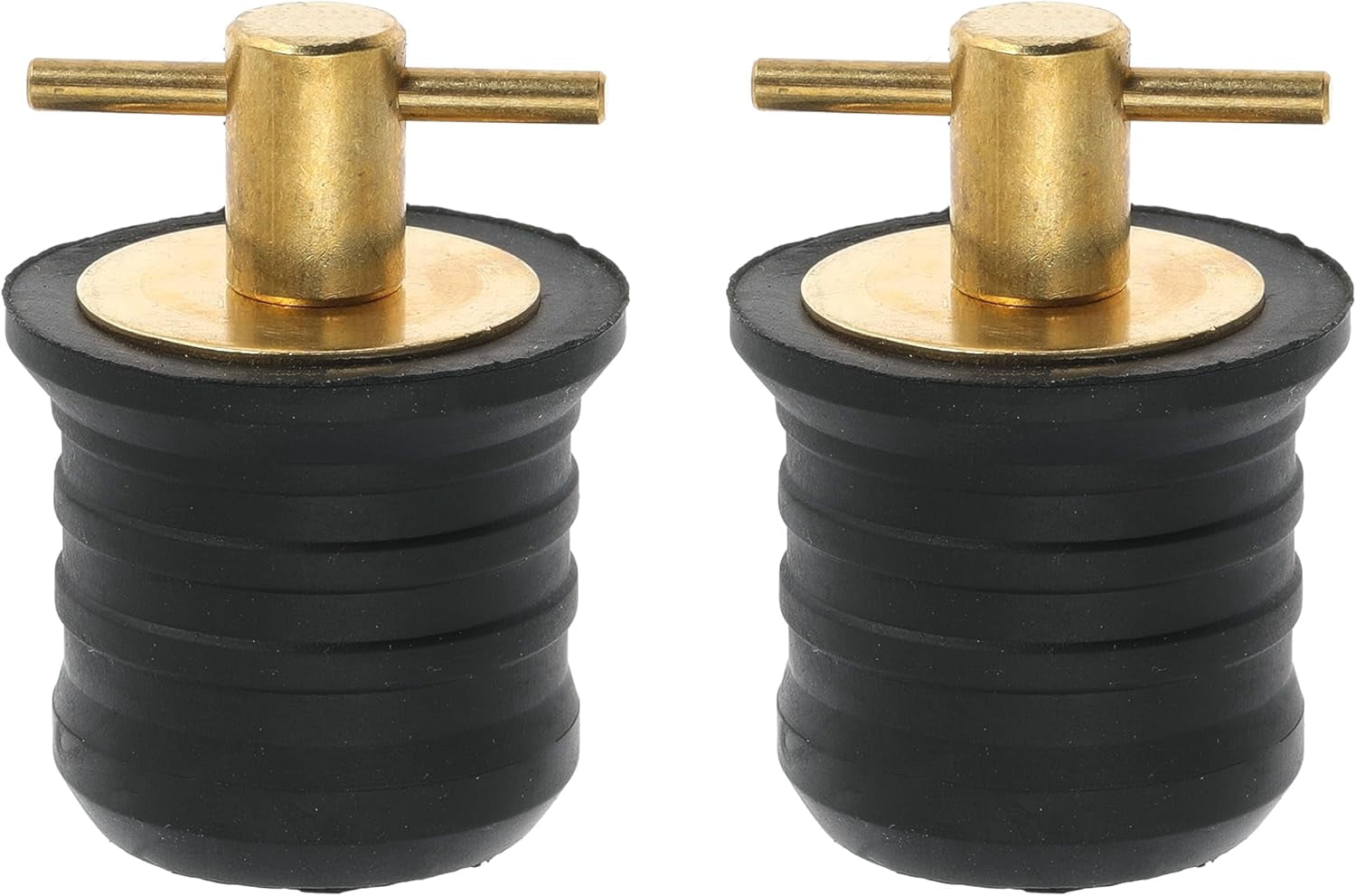 2 Pcs Boat Drain Plug With T Handle - Snap Rubber Plugs With Brass ...