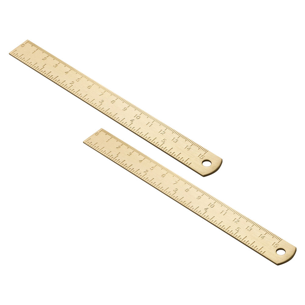 2 Pcs Book Marks Brass Ruler Library Ruler Drawing Ruler Student 16X1 ...