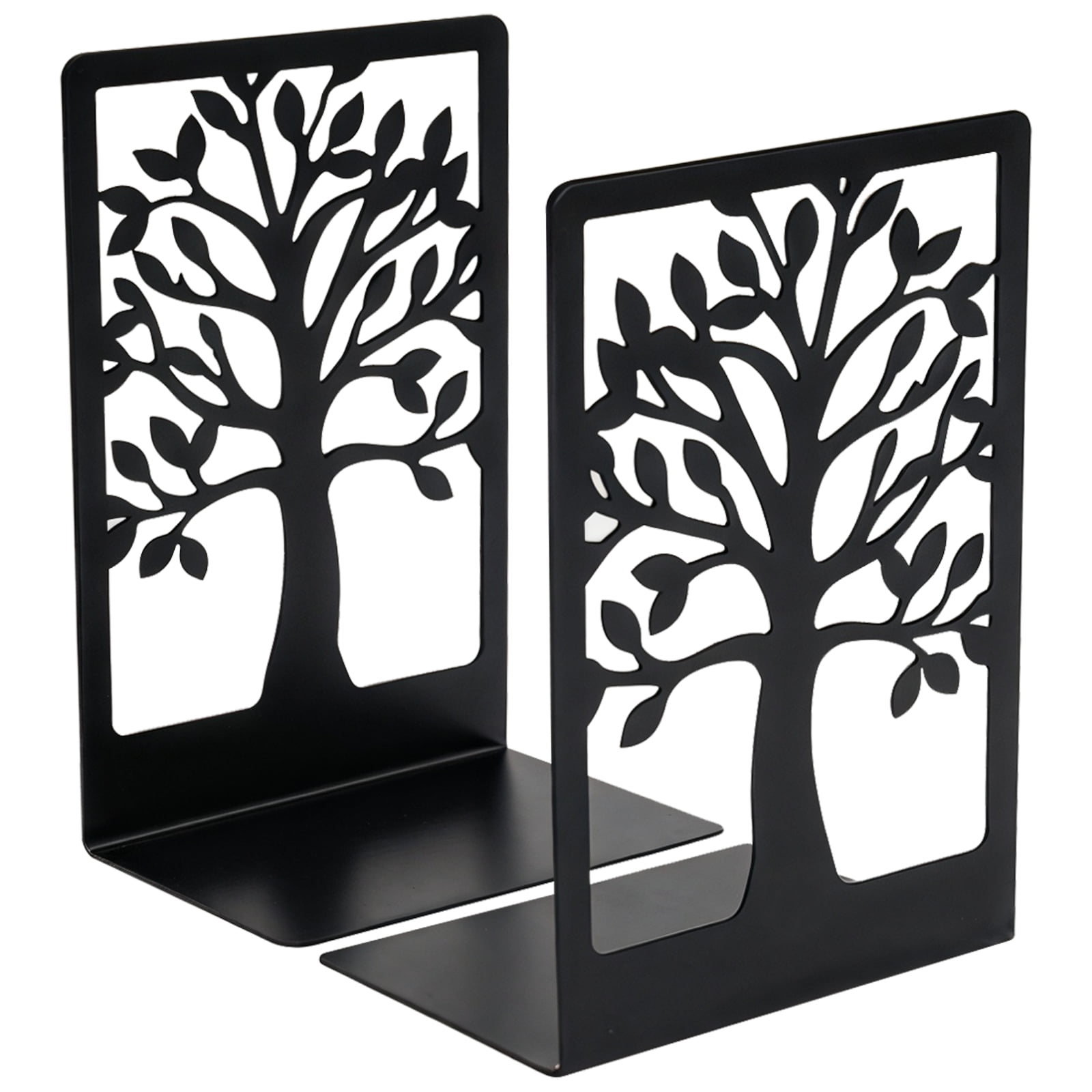 2 Pcs Bookends for Shelves, Metal Bookends with Tree Cutout Design ...