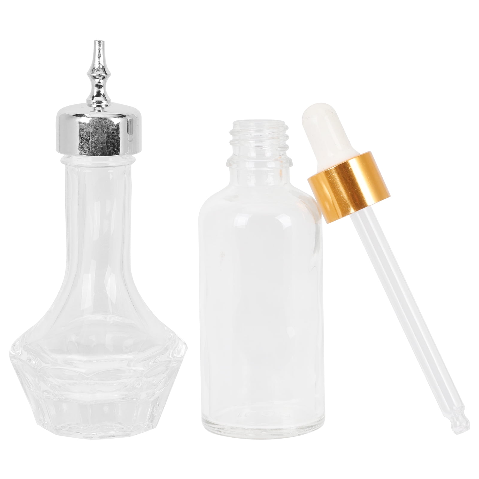 BEADCEST Bitters Bottle Glass Silver Men Bar Accessories 2Pcs 4.4X1.4X1 ...