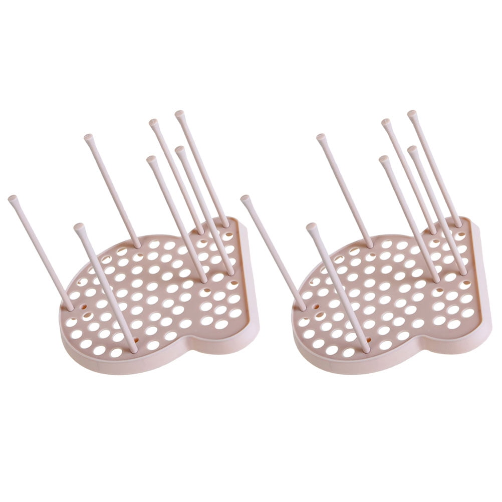 2 Pcs Bowl Chopsticks Drainer Clothes Drying Rack Plate Drainers Pink ...