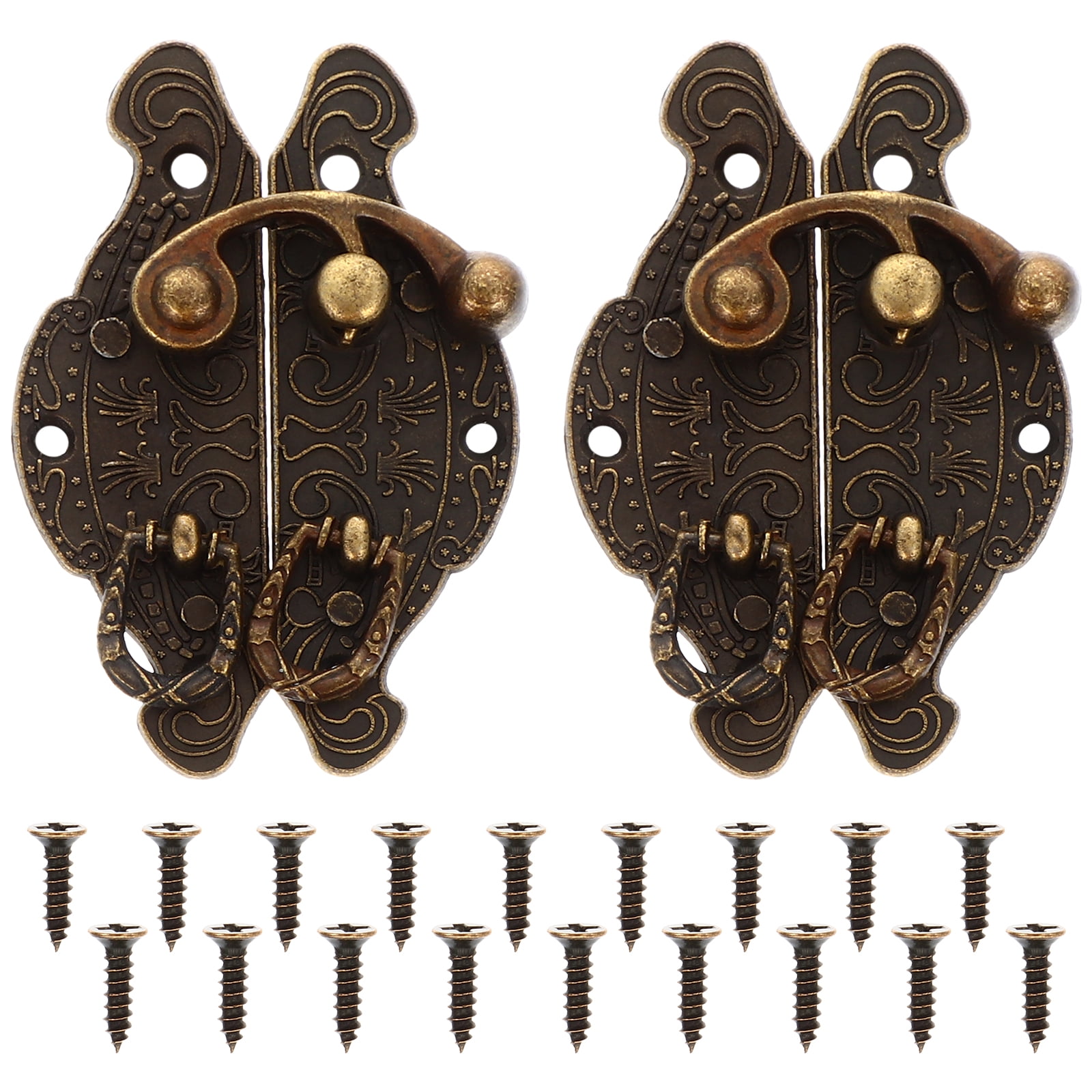 2 Pcs Box Hinges Latch Lock Quality Buckles Exquisite Jewelry Case ...